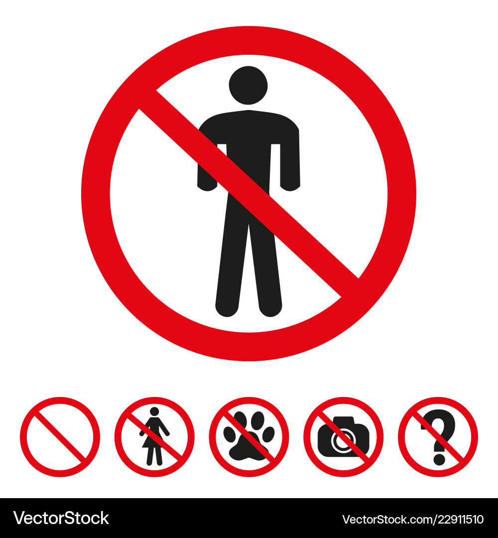 No man sign on white background Royalty Free Vector Image