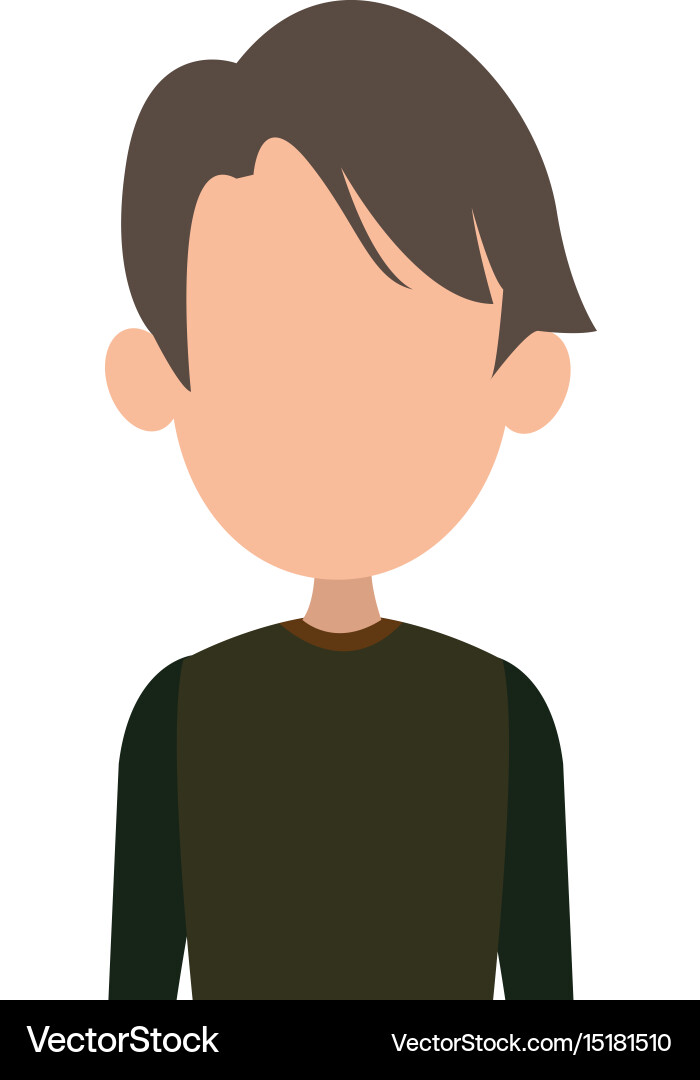 Portrait man people faceless style image Vector Image