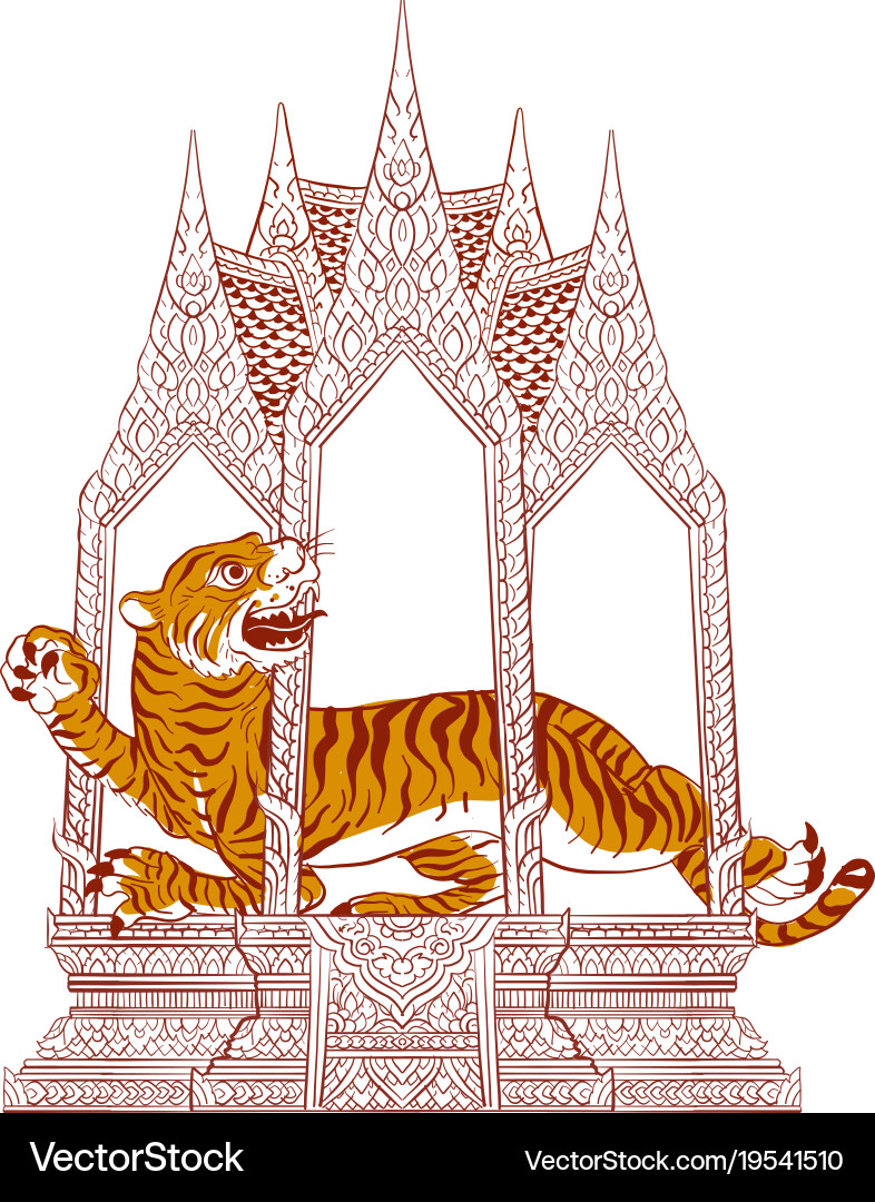 Thai traditional painting Royalty Free Vector Image