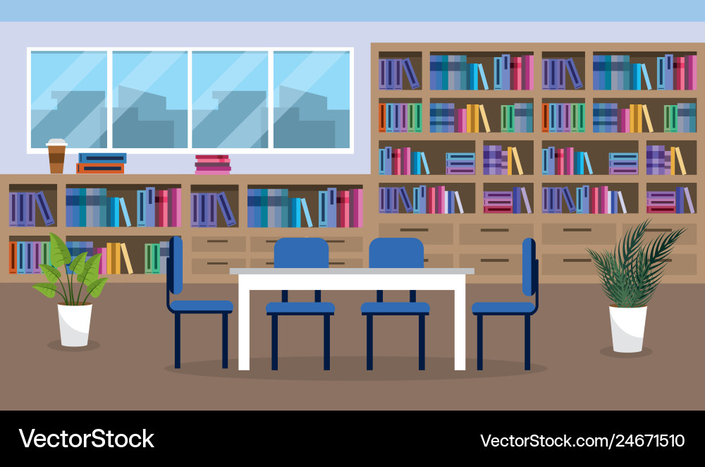 University library to education preparation and Vector Image