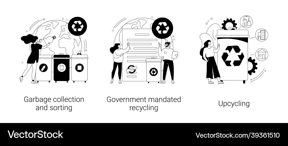 Waste disposal and reuse abstract concept Vector Image