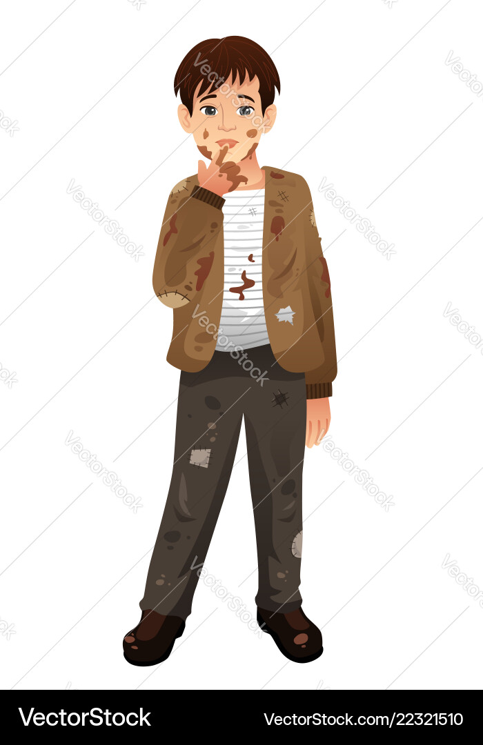 Young man with dirty mud face body Royalty Free Vector Image