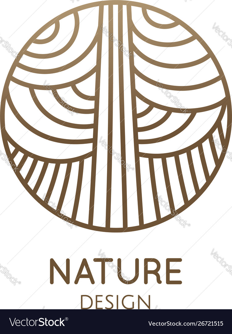 Abstract linear logo pattern tree Royalty Free Vector Image