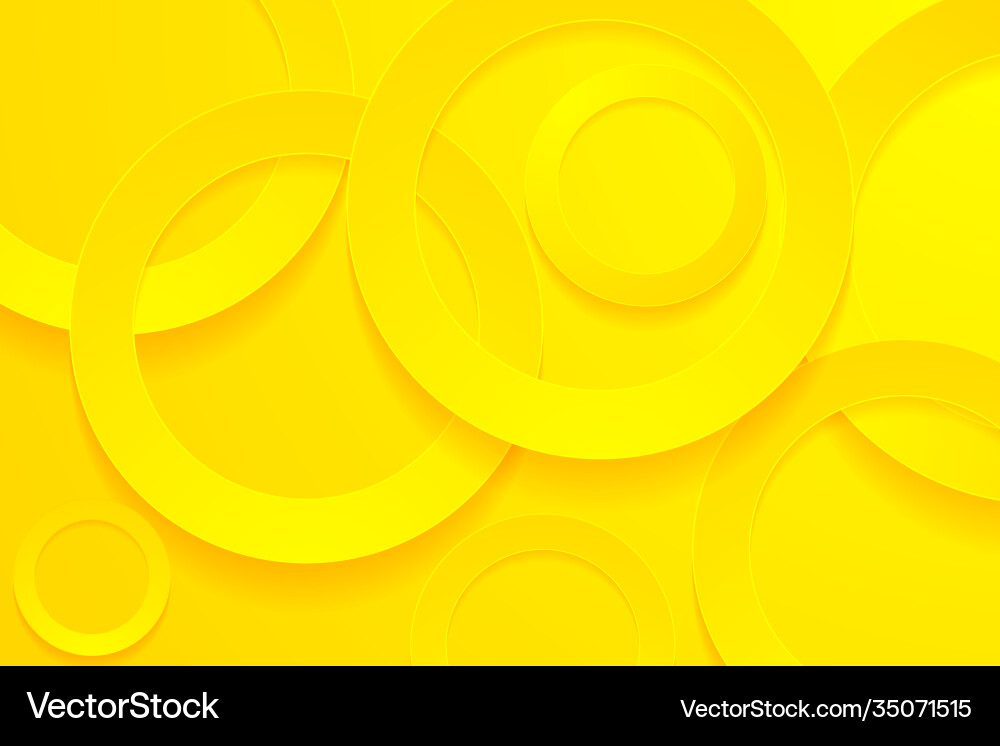 Modern yellow backgrounds 3d circle papercut Vector Image