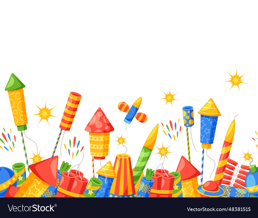 Vibrant pyrotechnic elements create a dynamic Vector Image