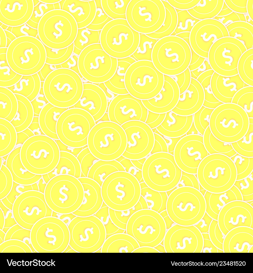 American dollar gold coins seamless pattern fair Vector Image