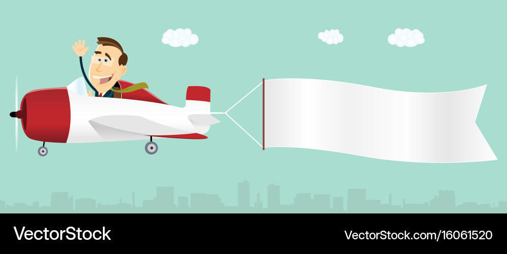 Banner advertising airplane Royalty Free Vector Image