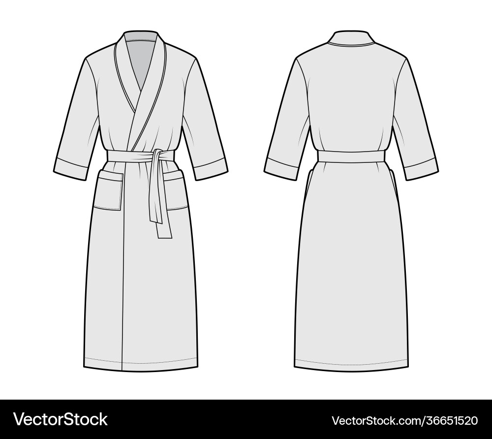 Bathrobe dressing gown technical fashion Vector Image