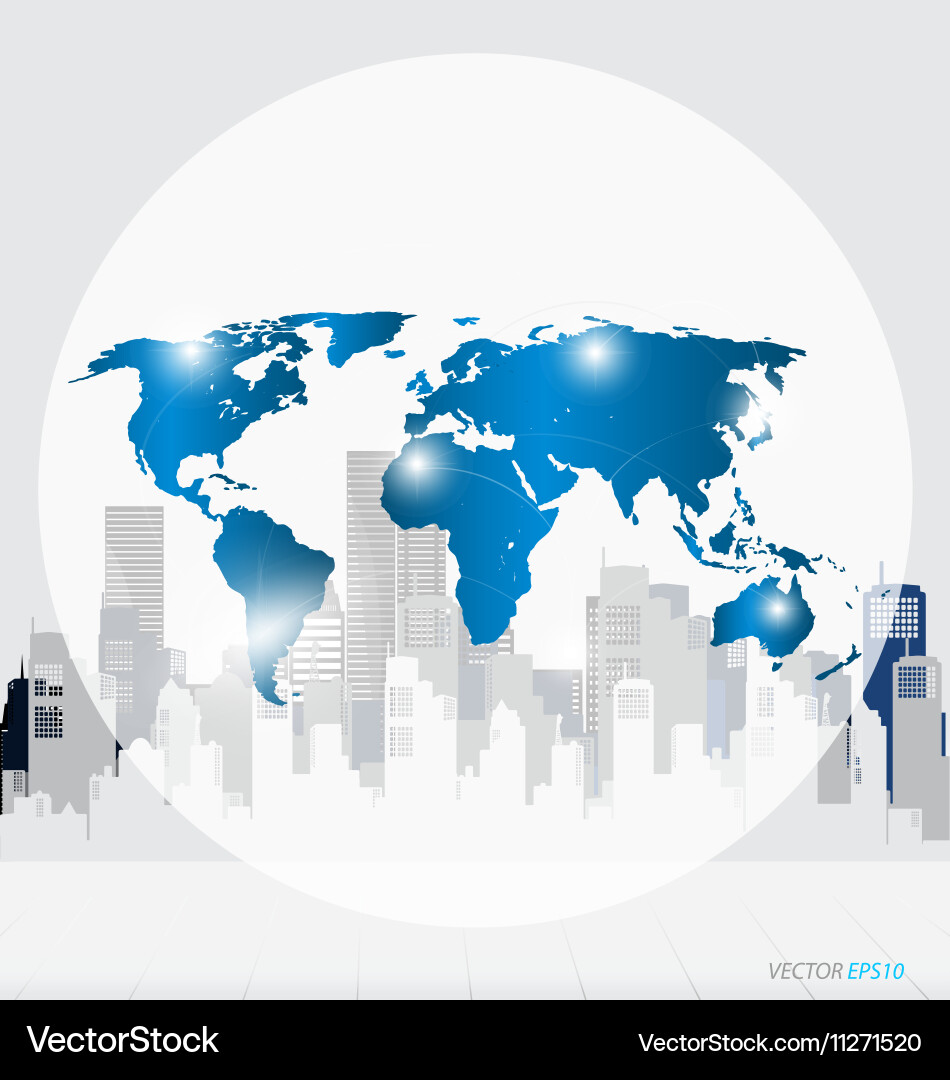 Business concept with modern building background Vector Image