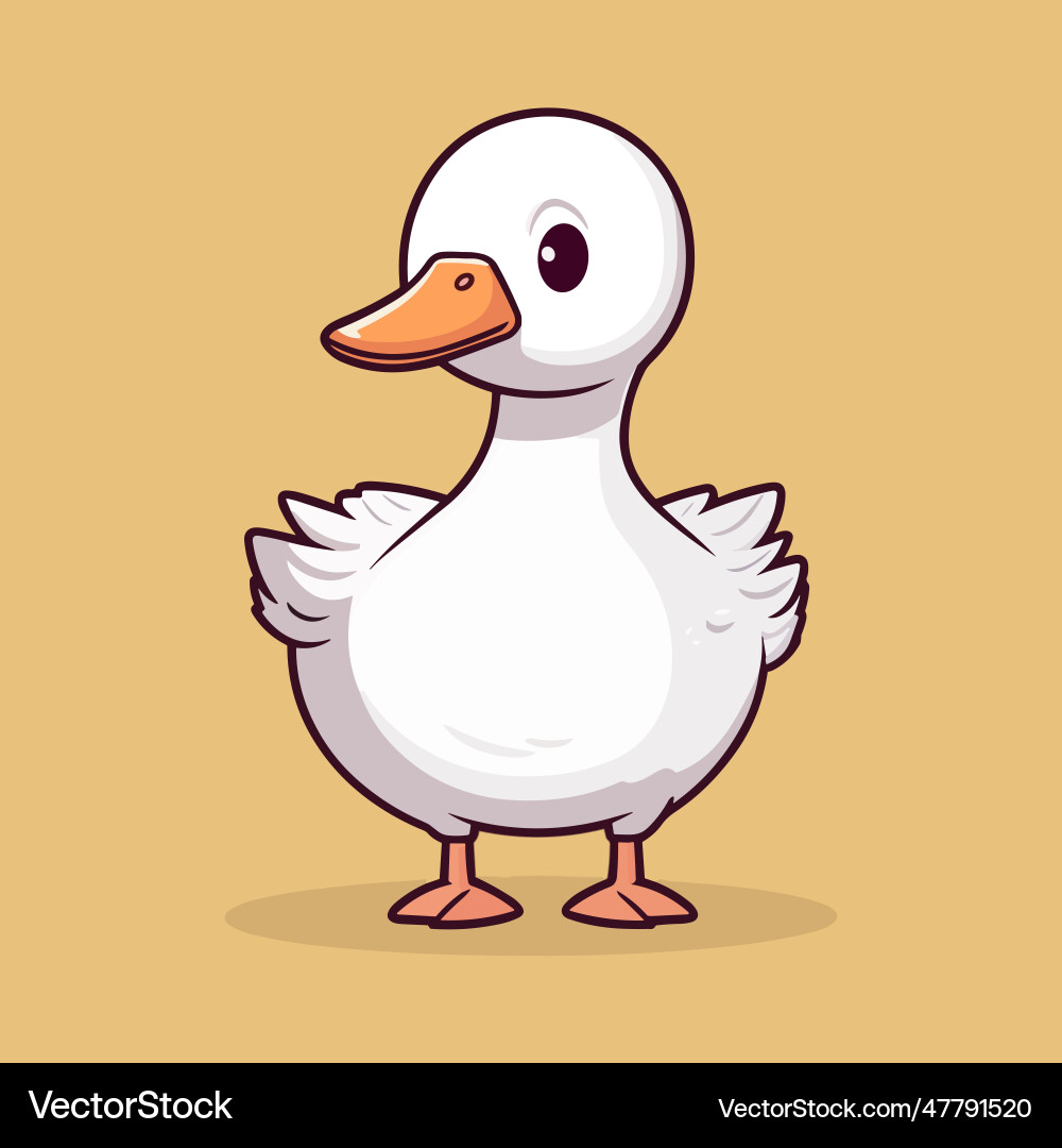 Cute goose cartoon character Royalty Free Vector Image