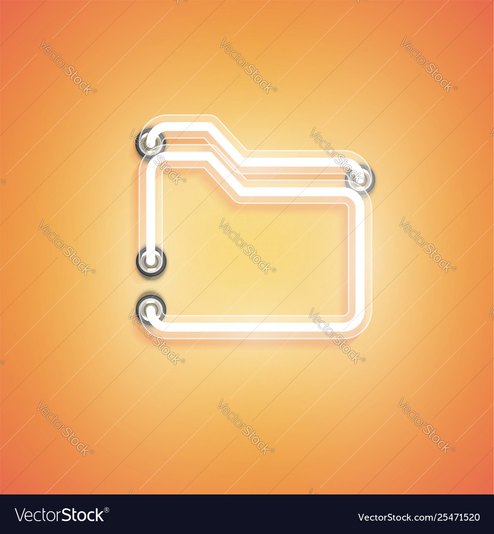 Glowing realistic neon icon for web Royalty Free Vector