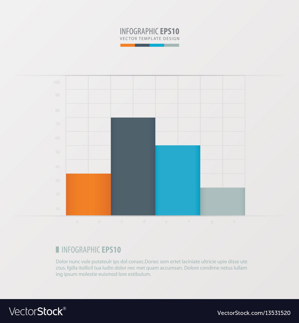 Graph and infographic design orange blue gray Vector Image