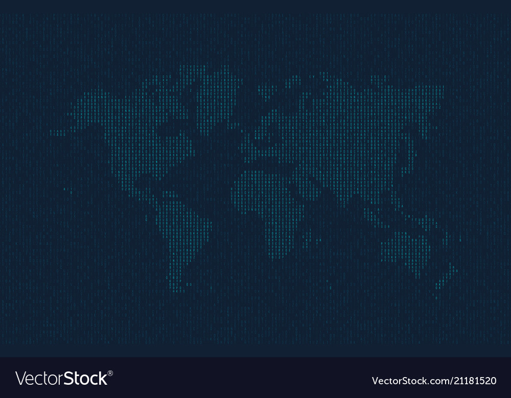 Hexadecimal computer code in the form Royalty Free Vector