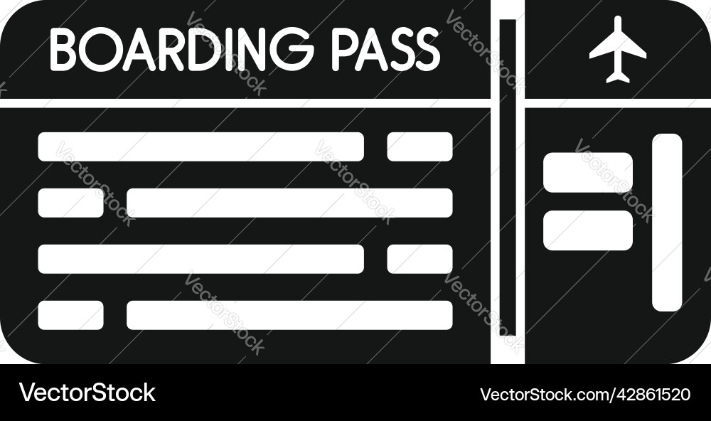 Holiday air ticket icon simple fly trip Royalty Free Vector