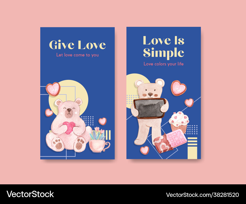 Instagram template with loving you concept Vector Image