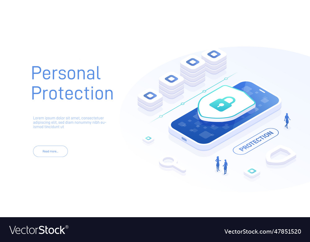 Mobile Data Security Concept Internet Security Vector Image