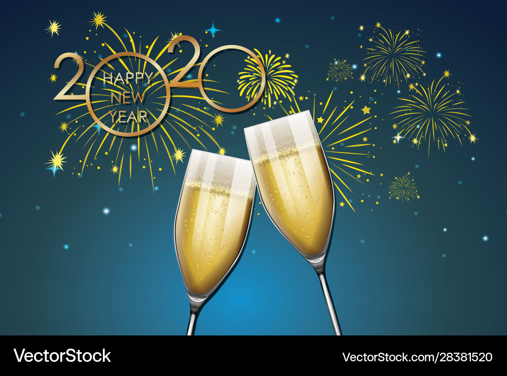 Poster design for new year 2020 Royalty Free Vector Image