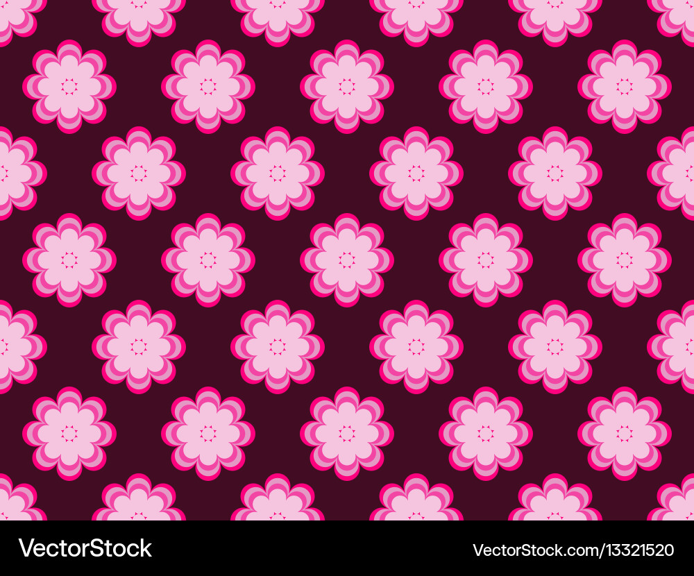 Seamless floral pattern flowers with petals Vector Image