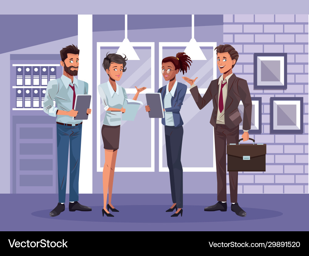 Young business people workers characters Vector Image