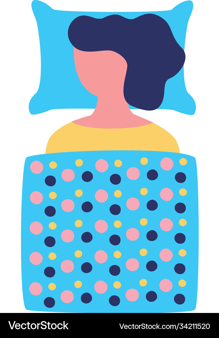 Young woman sleeping character icon Royalty Free Vector