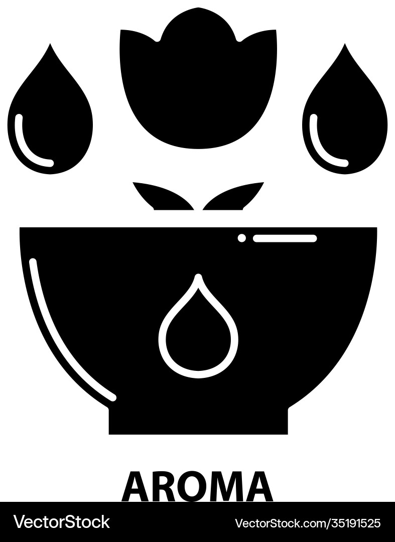 Aroma icon black sign with editable Royalty Free Vector