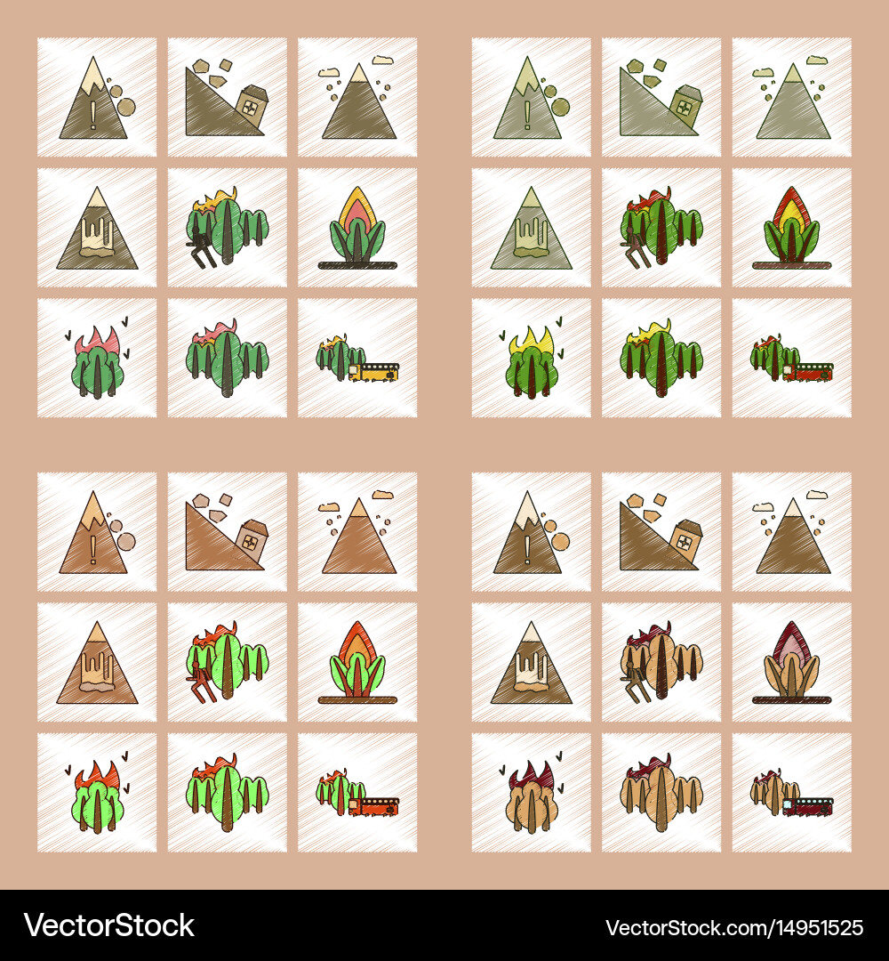 Assembly flat shading style icon danger natural Vector Image