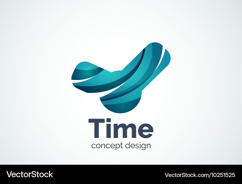 Clock logo template time management business Vector Image