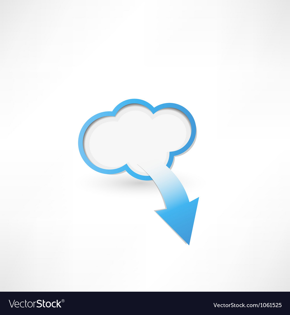 Cloud and arrow computing concept Royalty Free Vector Image