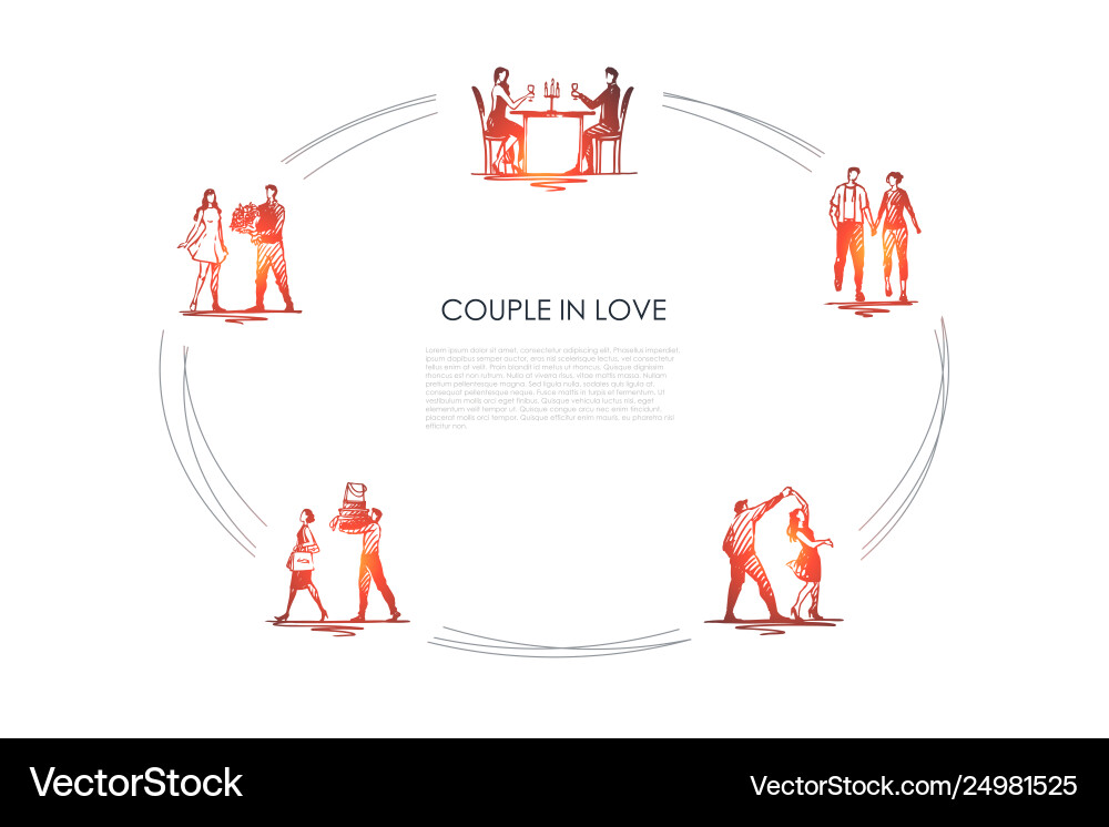 Couple in love - couples having dinner Royalty Free Vector