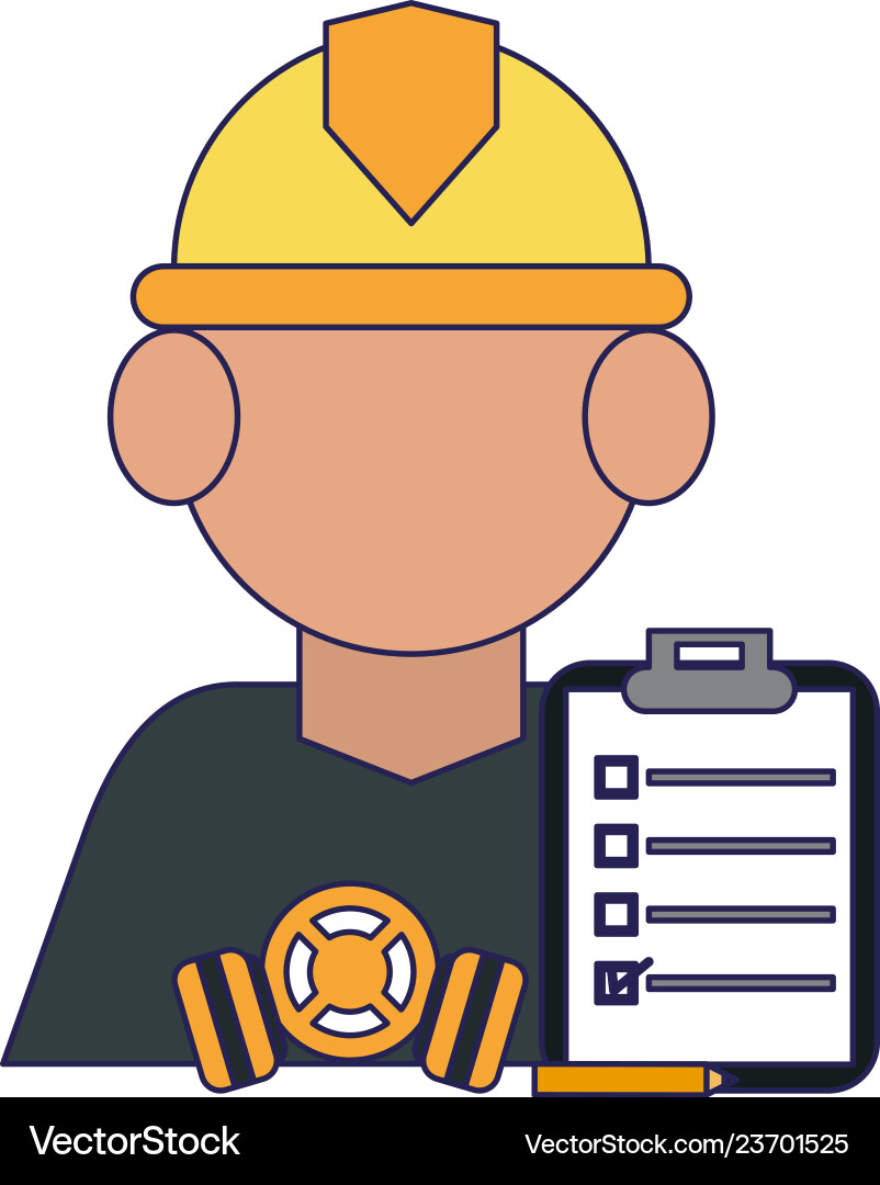 Factory worker with clipboard and pencil Vector Image