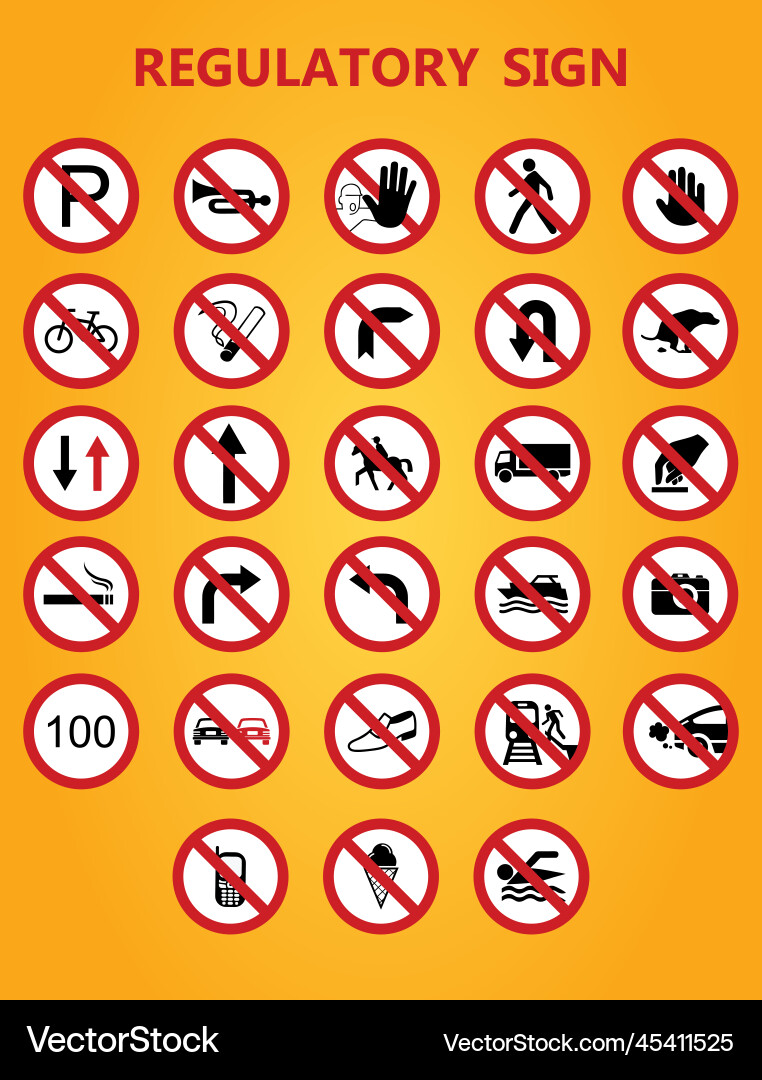 Free regulatory sign Royalty Free Vector Image