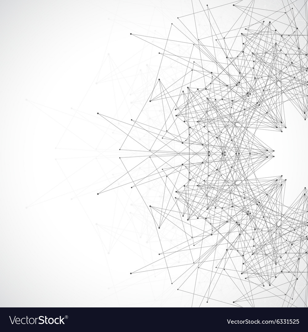 Geometric Abstract Form With Connected Lines Vector Image