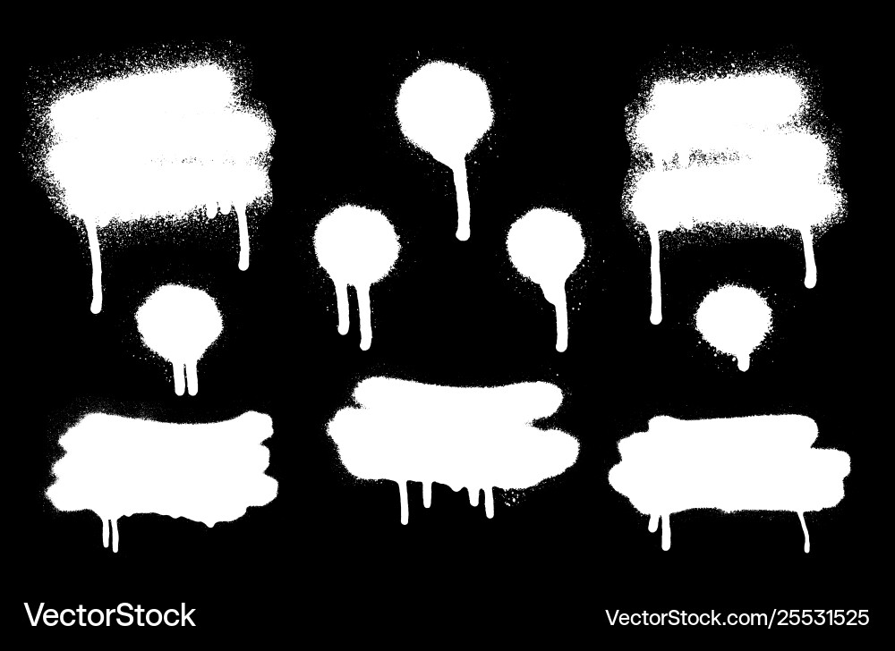 Graffiti spray banner set spray paint Royalty Free Vector