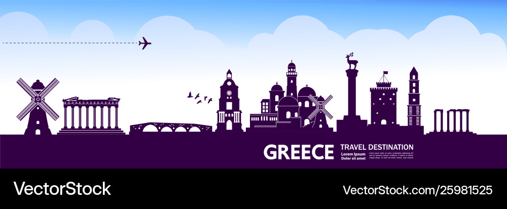Greece travel destination Royalty Free Vector Image