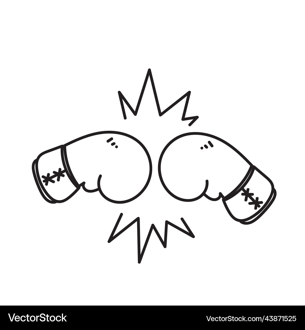 Hand drawn doodle boxing symbol Royalty Free Vector Image