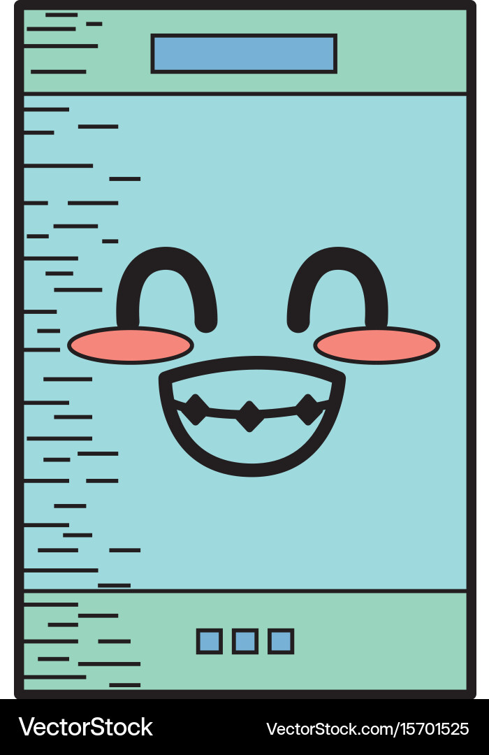 Kawaii cute tender smartphone technology Vector Image