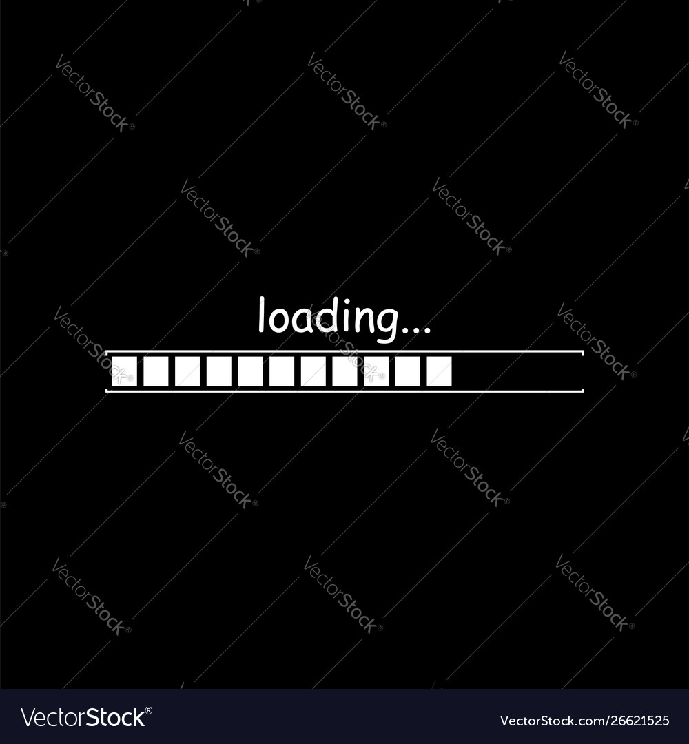 Loading bar icon isolated on black background Vector Image