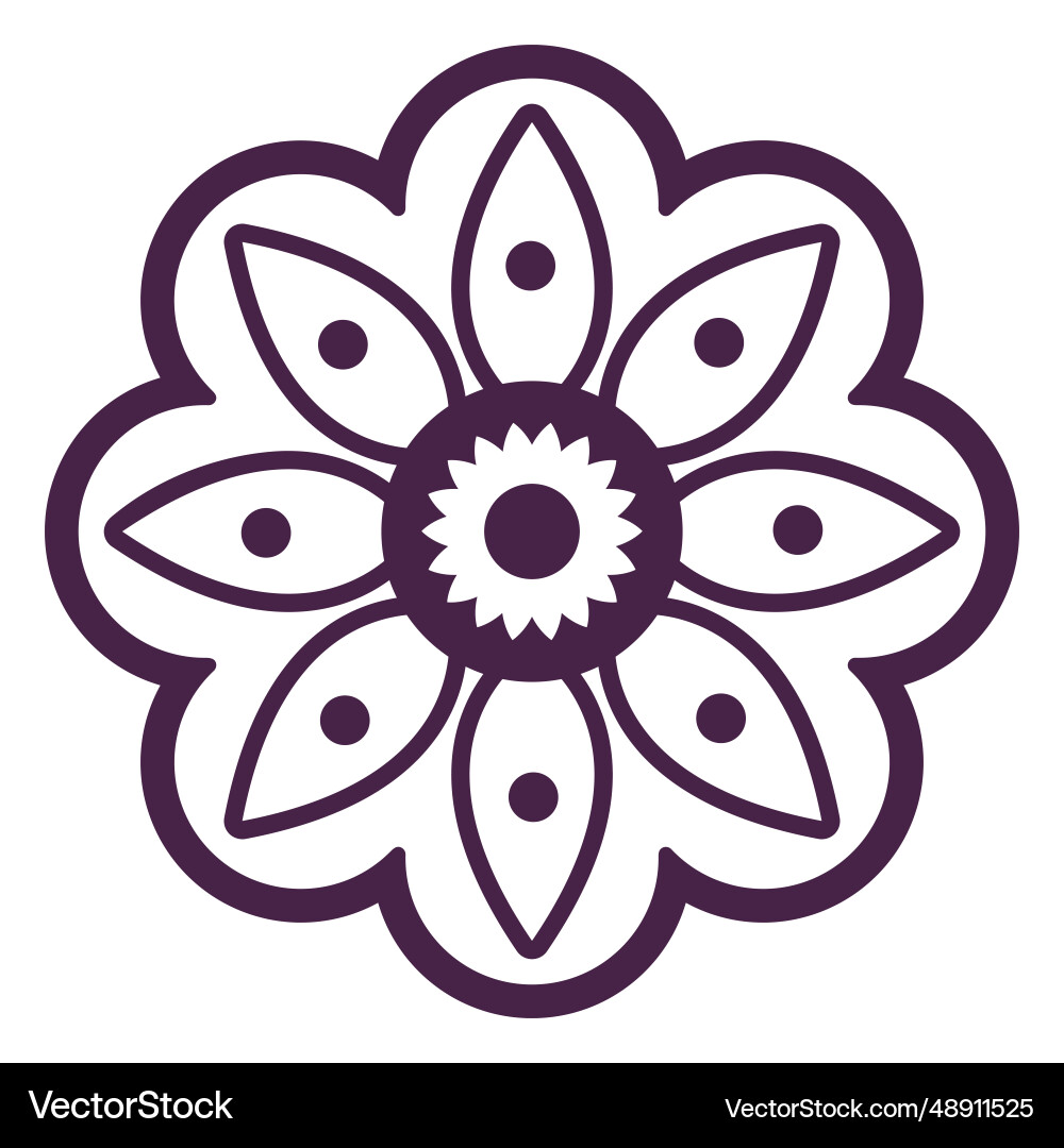 Mandala flower petals design Royalty Free Vector Image