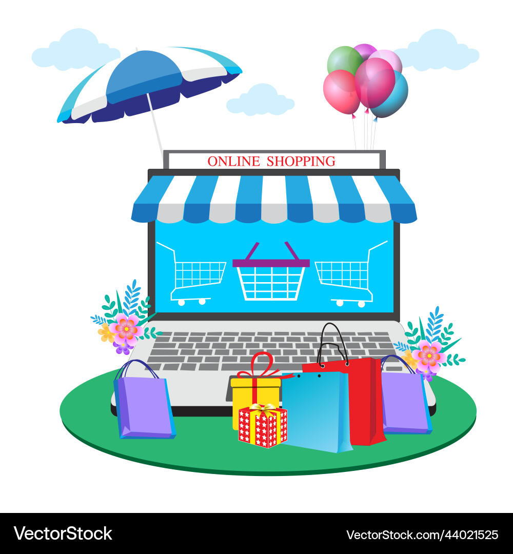 Online shopping Royalty Free Vector Image - VectorStock