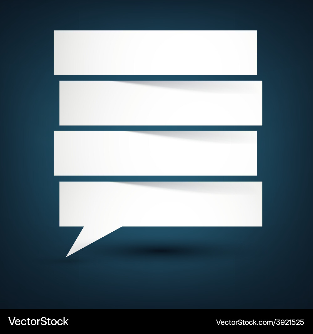 Paper white separated speech bubble Royalty Free Vector