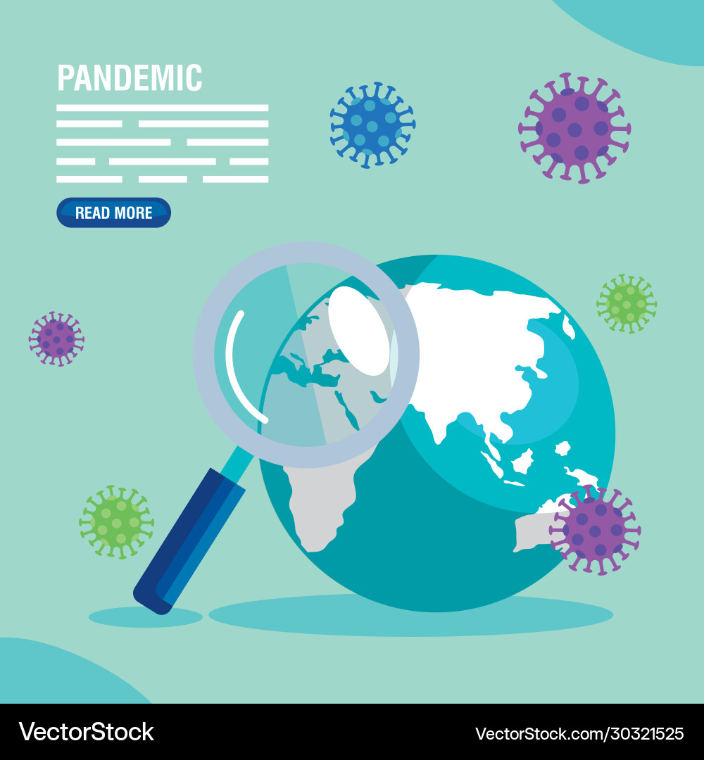 Planet earth with corona virus Royalty Free Vector Image