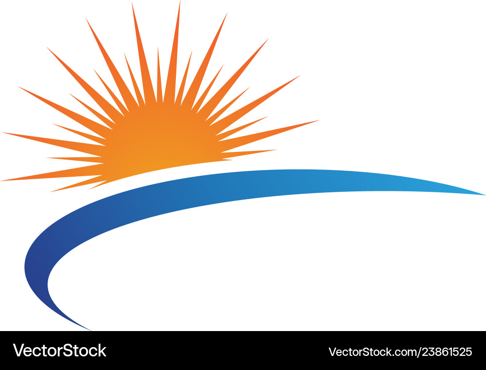 Sun logo and symbols star icon web Royalty Free Vector Image