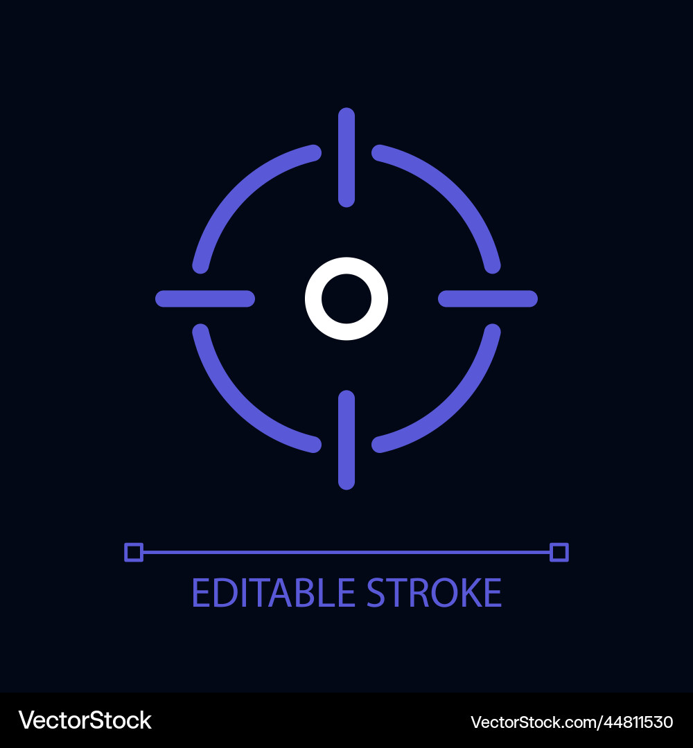 Aim pixel perfect color linear ui icon for dark Vector Image