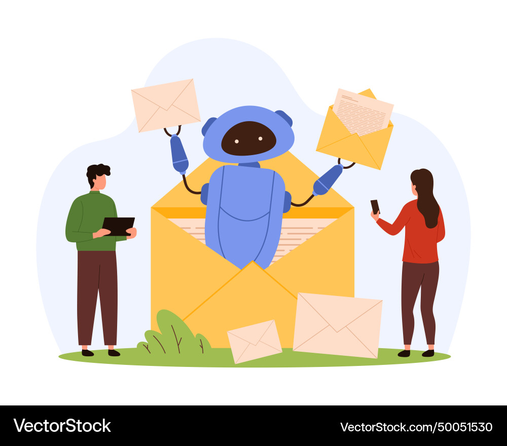 Automated mail service with ai digital helpdesk Vector Image