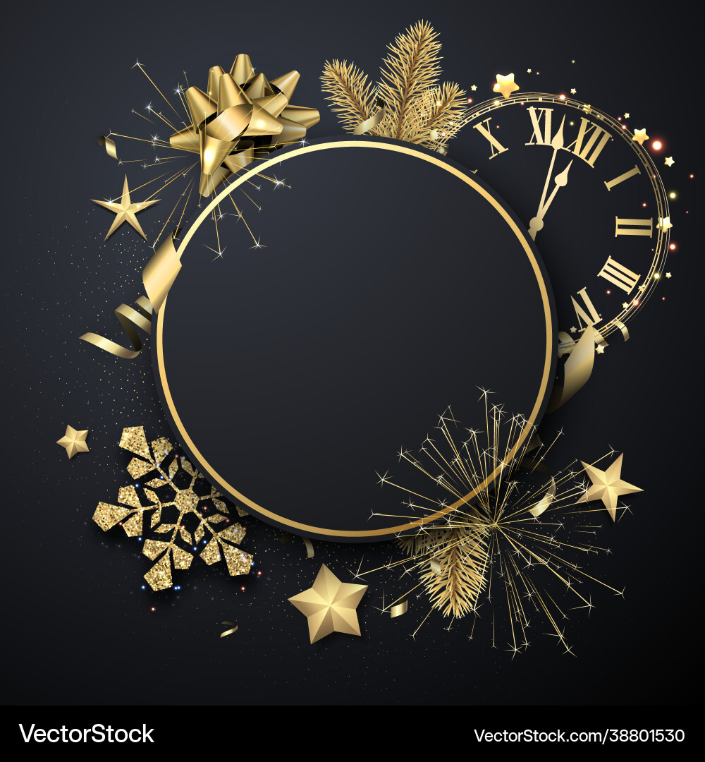 Christmas round greeting card template Royalty Free Vector