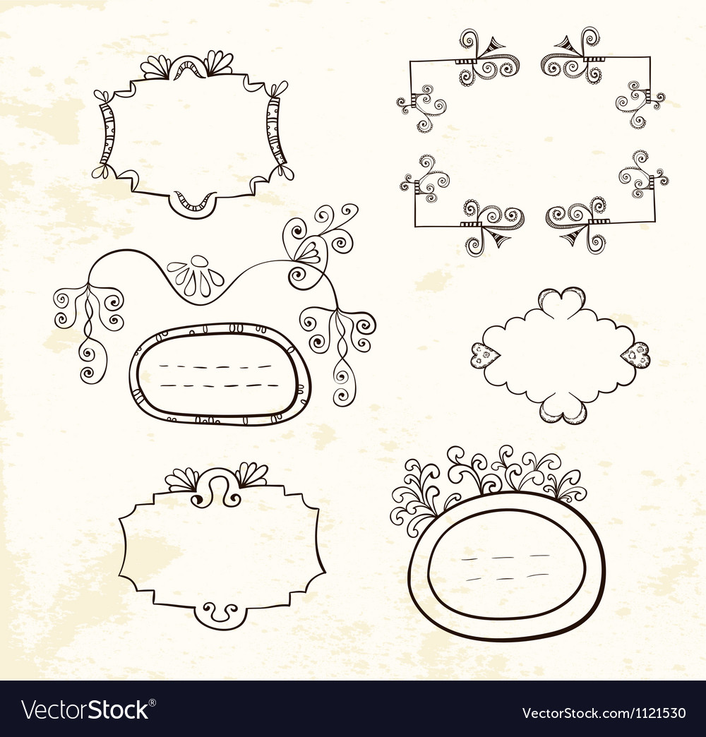 Doodle frames Royalty Free Vector Image - VectorStock