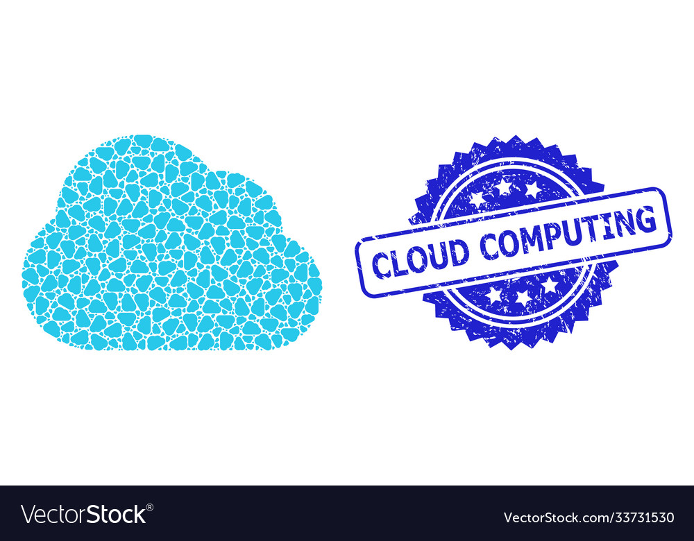 Grunge Cloud Computing Stamp And Recursion Cloud Vector Image