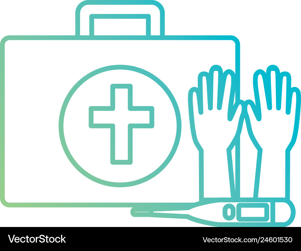 Medical kit with equipment Royalty Free Vector Image