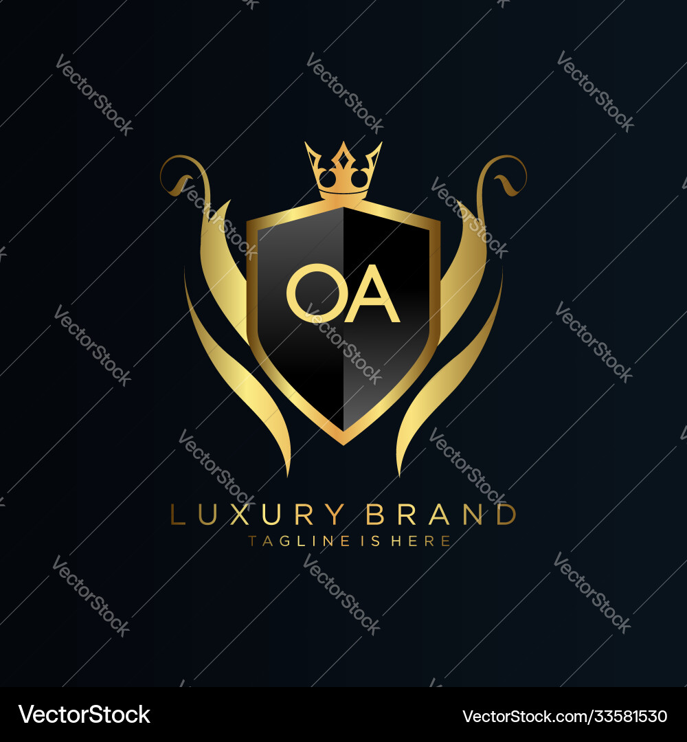 Oa letter initial with royal templateelegant Vector Image