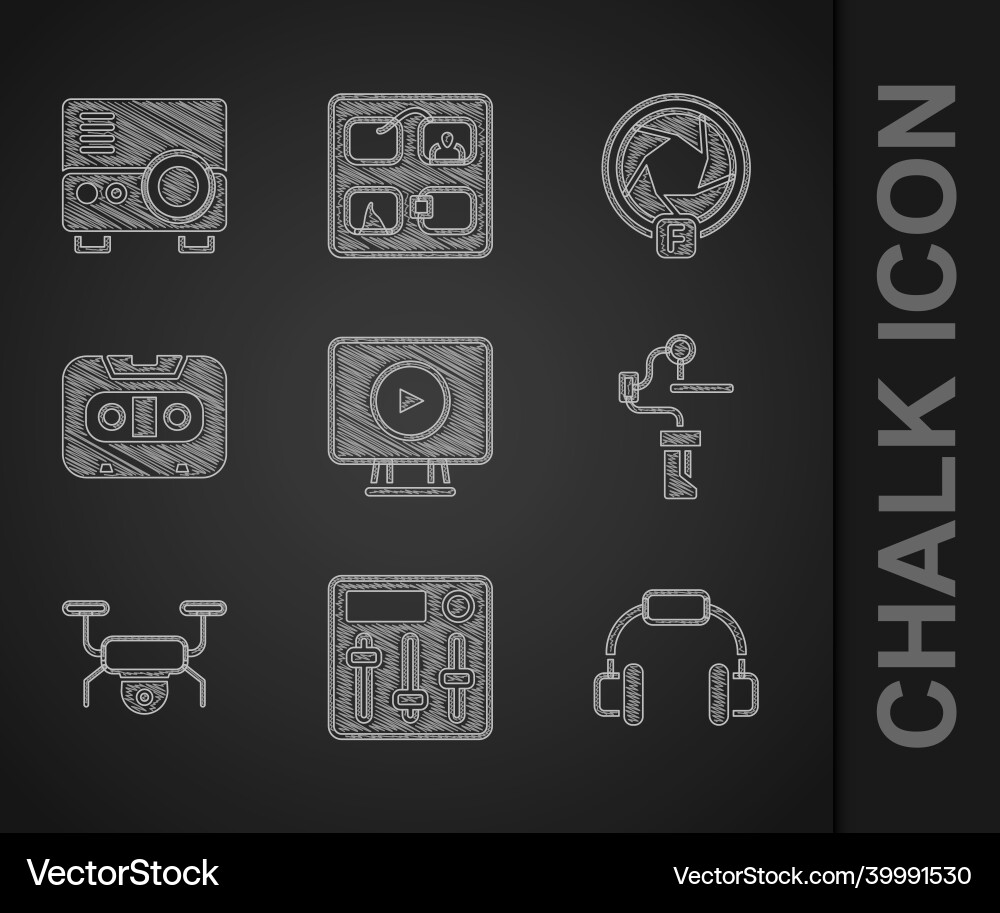 Set online play video sound mixer controller Vector Image